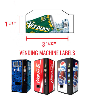 (1) SODA VENDING MACHINE 12 oz can "Vernors" Vend Label (Flavor Strip ...