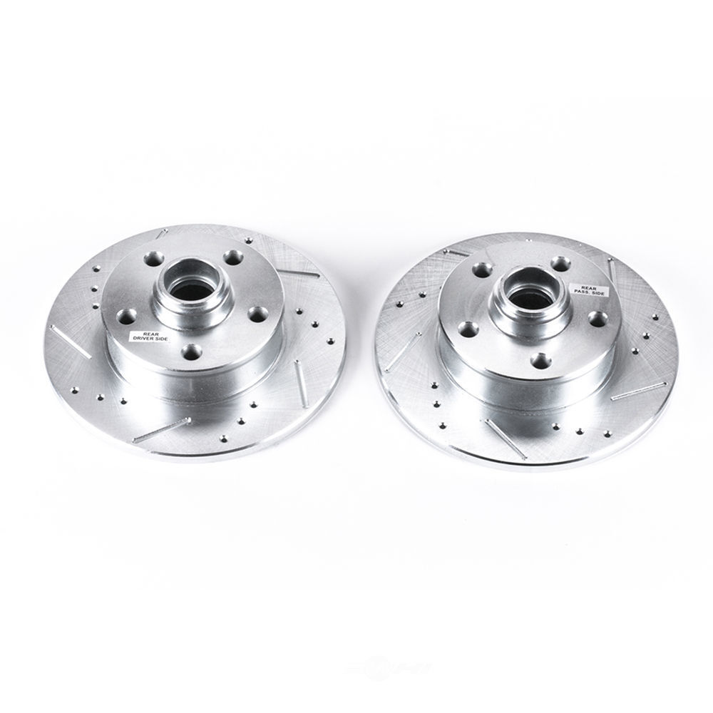 Disc Brake Rotor Set-Rear Drilled and Slotted Brake Rotor Pair Power ...