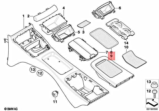 Genuine BMW E92 E93 316i 318i 320d 320i Cover Rear Console Rear ...