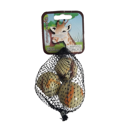 Vintage Glasfirma 35MM Giraffe Glass Mega Marbles 3-pack, Orange/Tan ...