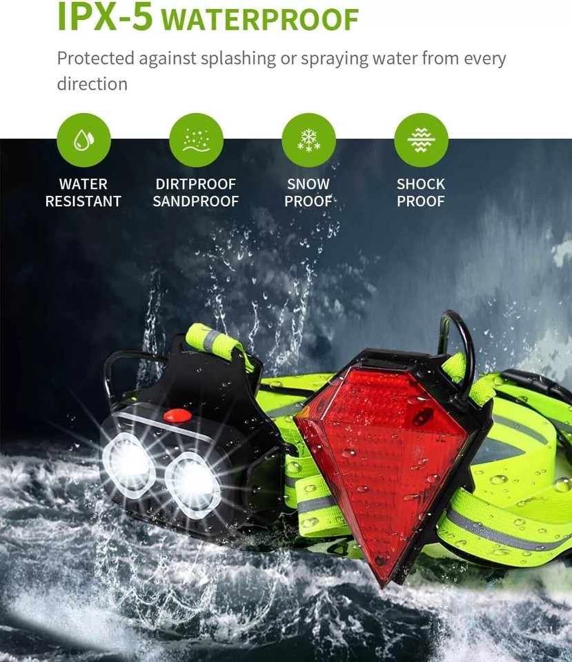 Running Light for Runners Chest LED Lamp Reflective Band Jogging USB ...