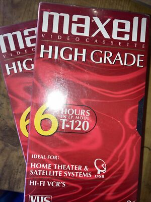Maxwell High Grade T-120 6 Hour VHS —- Two Tapes 25215224911| eBay