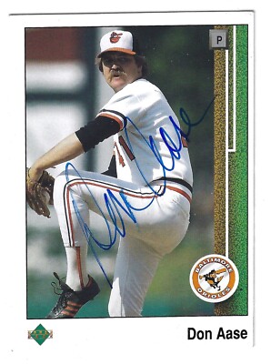 DON AASE BALTIMORE ORIOLES SIGNED CARD ANGELS LOS ANGELES DODGERS METS ...