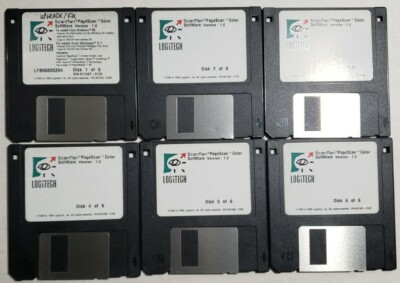 Vintage Logitech ScanMan v1.2 Software 6 x 3.5" Floppy Disks for ...