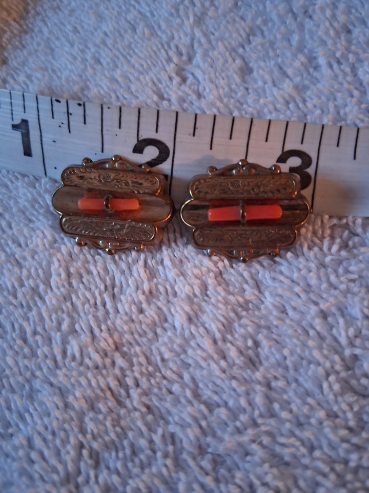 Victorian Pins with Branch Coral Pair | eBay