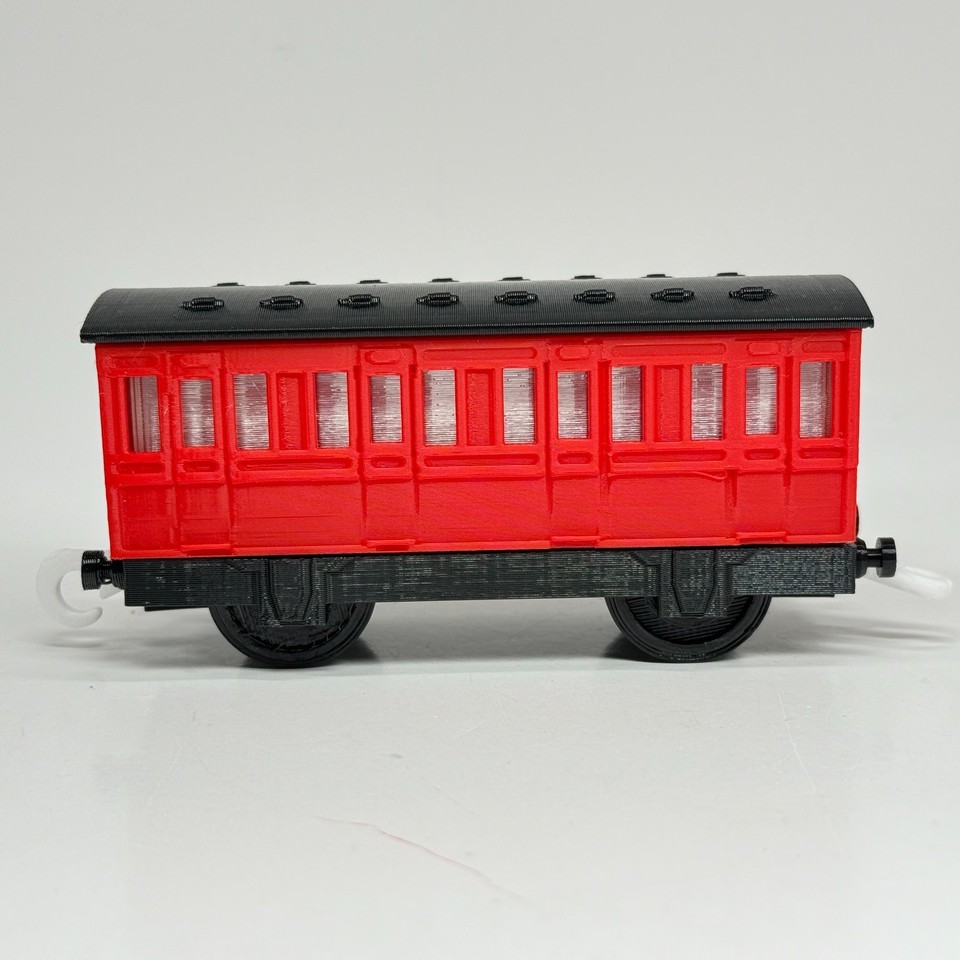 CUSTOM MADE RED PASSENGER COACH Trains Works on TrackMaster and Tomy ...