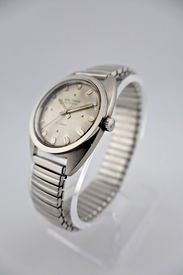 Vintage Waltham Stainless Steel 25J Dexter Morgan Automatic Mens Watch ...