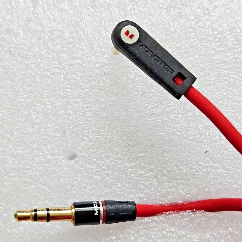 (2) Original Monster Beats Replacement L Plugs Audio 53" Cables 3.5mm ...