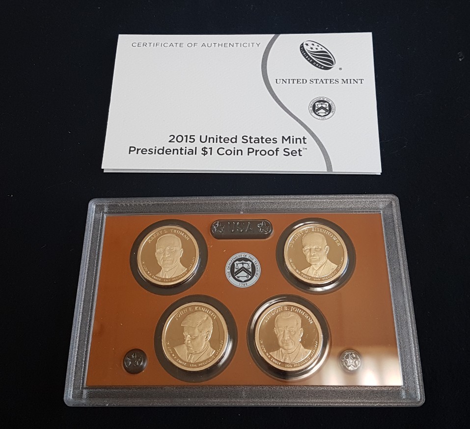 2015 U.S. Mint Presidential 1$ Dollar Coin Proof Set Complete With Box ...