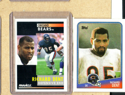 Richard Dent-2 Card Lot-1988 Topps+1991 Pinnacle-Bears-DE-Tennessee ...