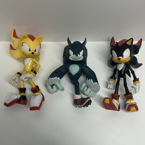 Sonic the Hedgehog Jazwares Figure 7in Lot 3 Super Shadow Werehog Poser ...