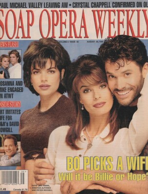 Soap Opera Weekly Aug 29, 1995 PETER RECKELL-KRISTIAN ALFONSO-LISA ...