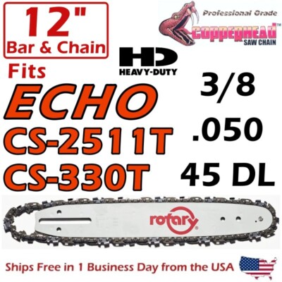 COPPERHEAD 12" Bar & Chain Combo ECHO CS-2511T CS-330T CS-271 -3/8 LP ...