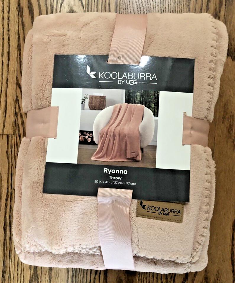 Koolaburra by Ugg Ryanna Throw Blanket Blush Pink VELVETY Luxury 50x70 ...