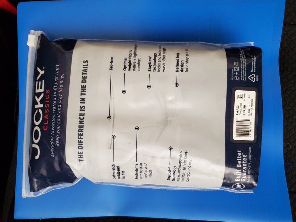 Jockey Mens 3 pack Full-Rise Boxer Briefs L 36-38, New/Packaged cotton ...