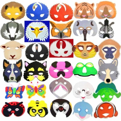 Foam Party Masks - Animals Birds Monsters & More! Kids Fancy Dress ...
