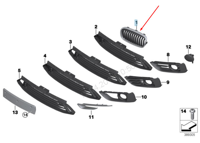 BMW F45 F46 Luxury Line Grill Nieren Gitter 51137379610 51137379609 R L ...