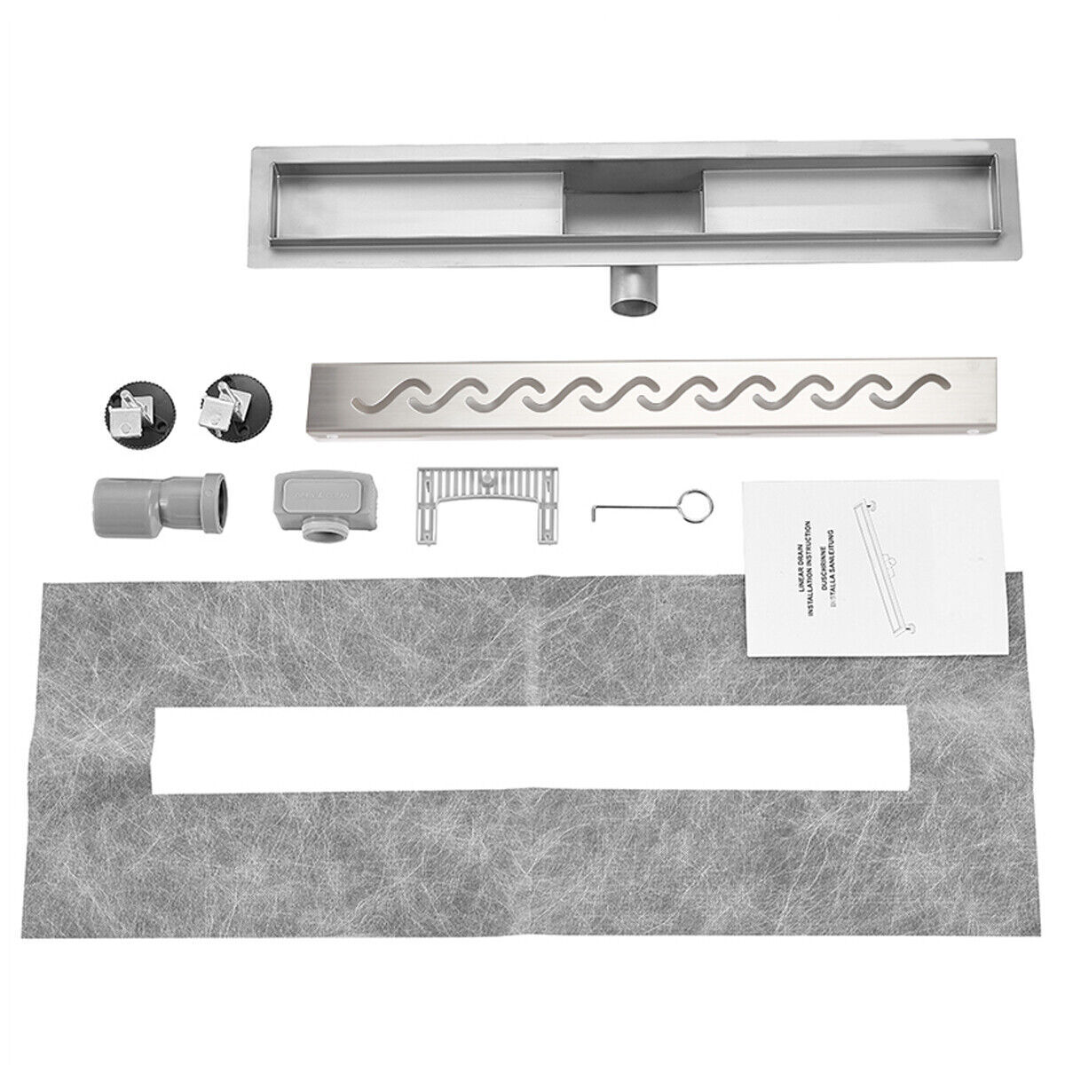LINEAR SHOWER DRAIN STAINLESS STEEL WETROOM BATHROOM CHANNEL GULLY TRAP ...