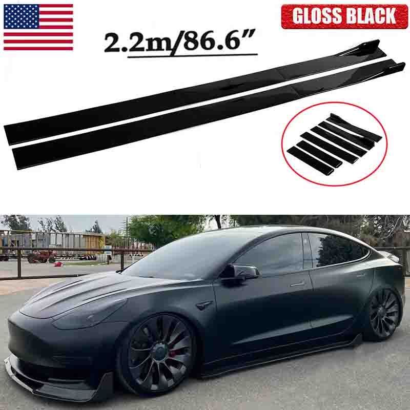 Glossy Black Side Skirts For Tesla Model S (2012-2024) | Body Kit ...