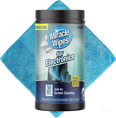 30 COunt Miraclewipes for Electronics Cleaning - Screen Wipes Designed ...