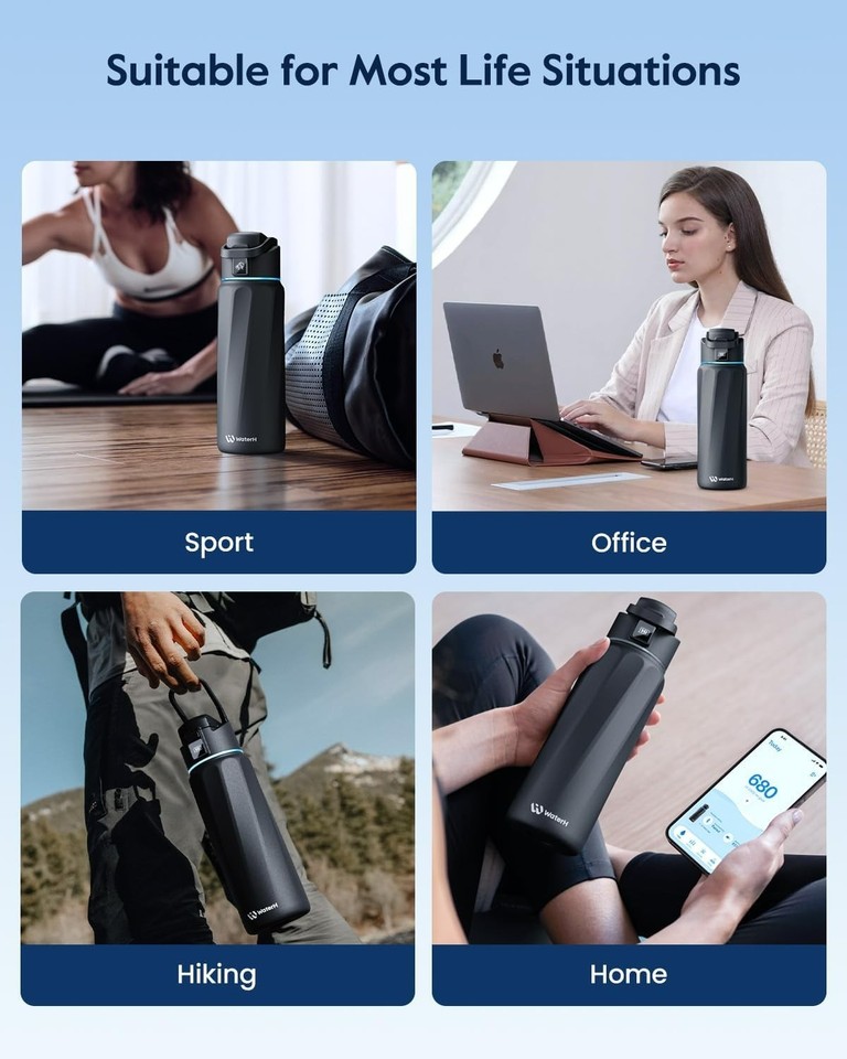 BOOST Smart Water Bottle with Reminder & Tracker, Double Wall Vacuum ...