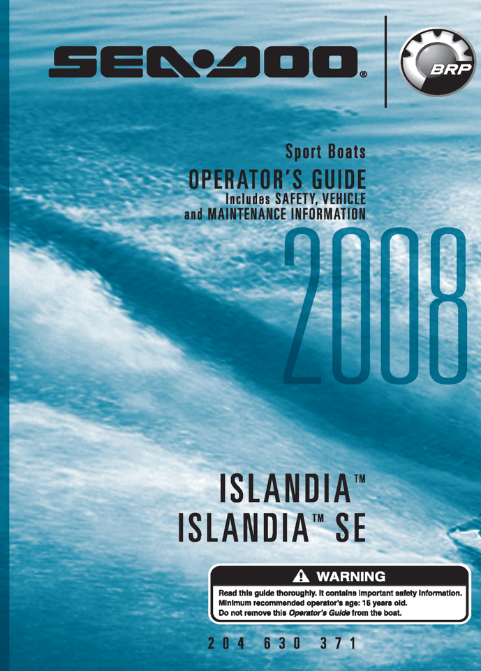 1993-2025 Sea-Doo Sport Boats Pontoons OWNER'S MANUALS Shop Guide BRP ...