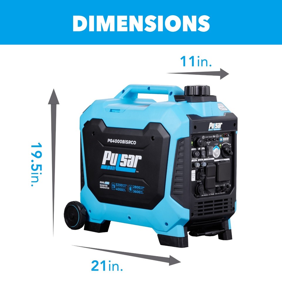 Pulsar 4000 Watt Dual Fuel RV Ready Inverter Generator Remote Start ...