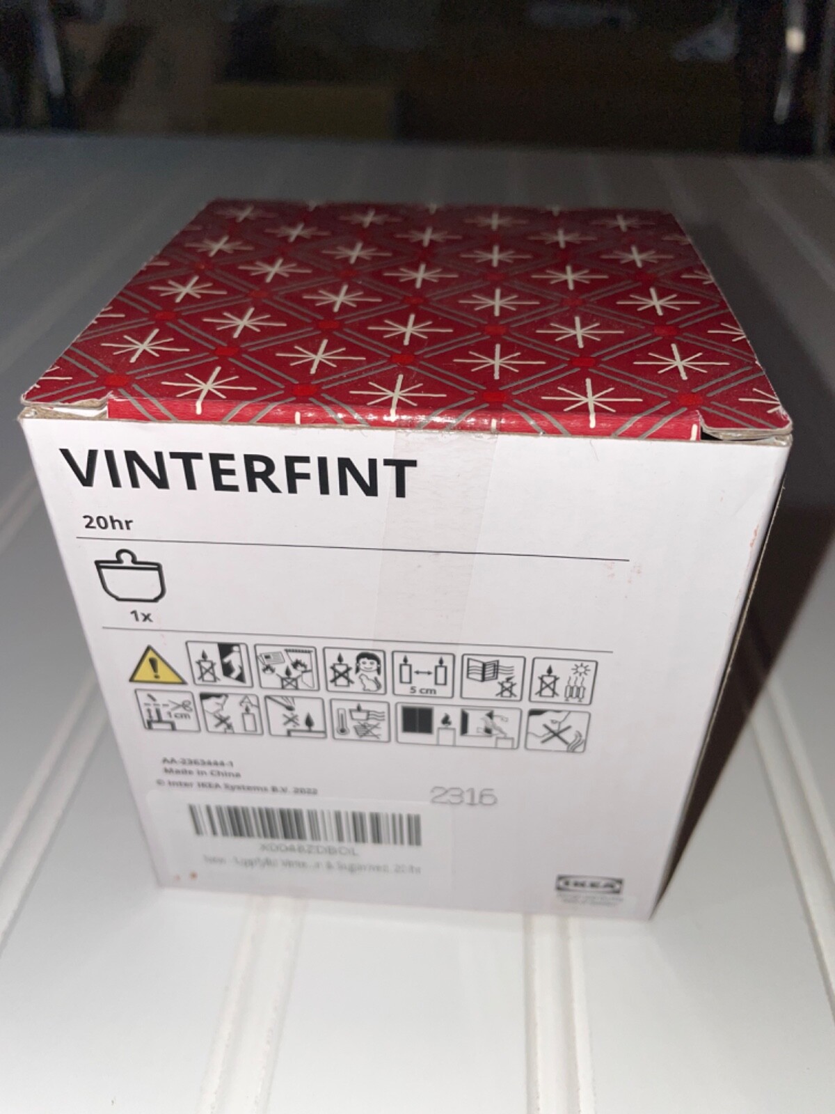 IKEA VINTERFINT Scented Candle In Glass Cinnamon Sugar/red 20 hr Gift ...
