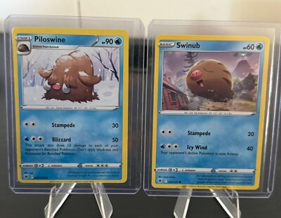 Swinub 031/189 Piloswine 032/189 Astral Radiance SWSH Pokémon TCG ...
