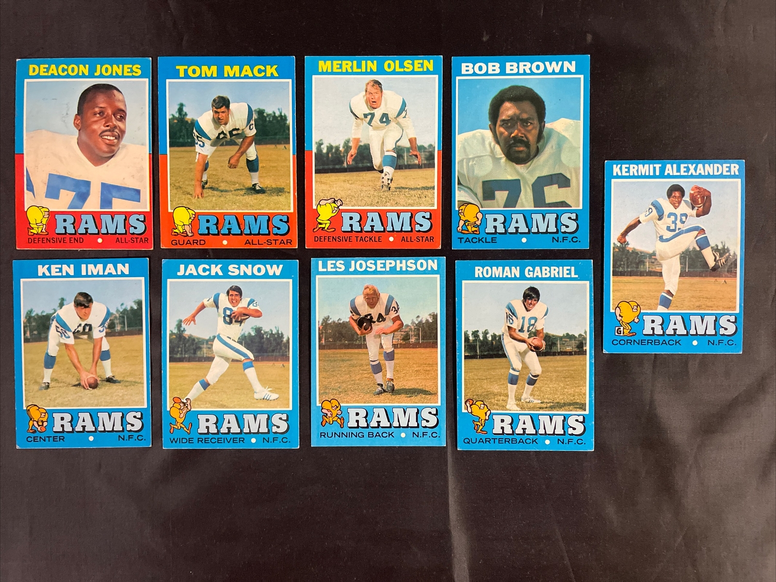 1971 Topps Football Los Angeles Rams Team Set (9) Jones Mack Olsen | eBay