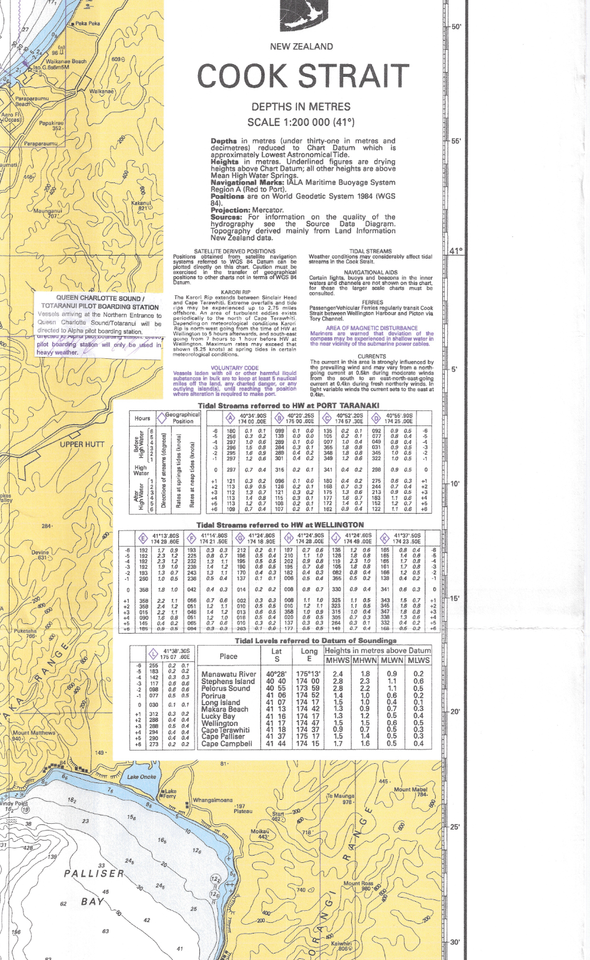 NZ 46 New Zealand Cook Strait Chart Map Marine Maritime Nautical Paper ...