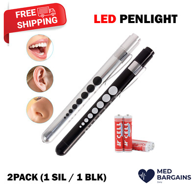 Ever Ready First Aid LED Medical Pen Light Pupil Gauge - 2PACK Black ...