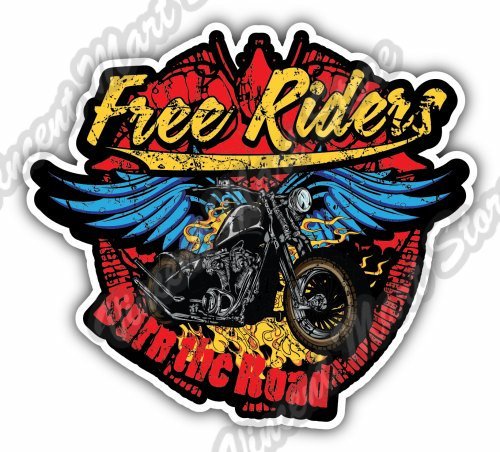 Free Riders Biker Chopper Road Gift Idea Car Bumper Vinyl Sticker Decal ...