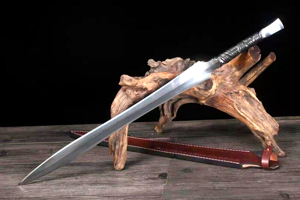 Hand Forged Chinese Kung Fu Sword Sharp Folded Damascus Steel Blade ...