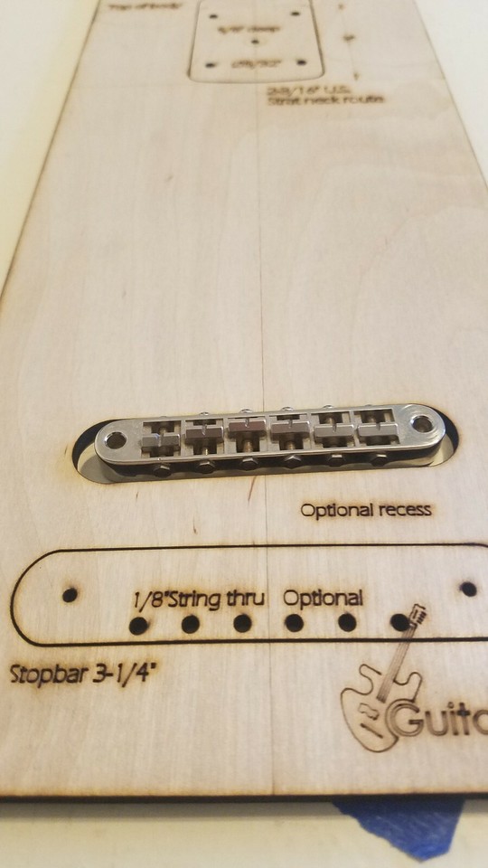 Guitar Body Neck Route +Tune o matic Recess route Template Tele USA ...