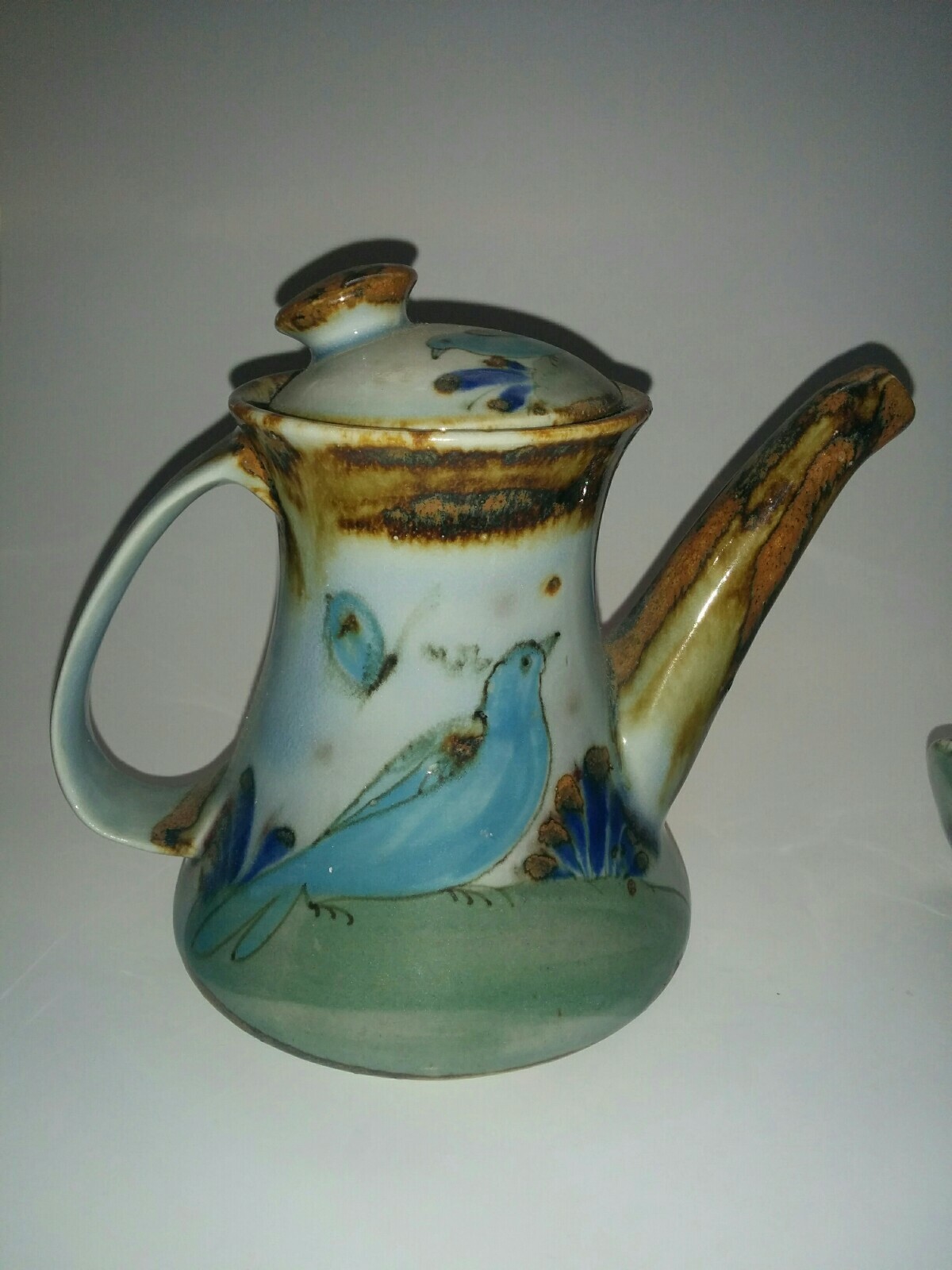 Vintage Ken Edwards El Palomar Studios Mexico Abstract Teapot w/Blue ...