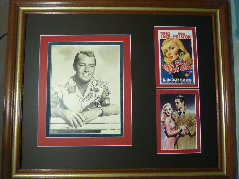 ALAN LADD VINTAGE SIGNED PHOTO THIS GUN FOR HIRE AUTOGRAPHED DISPLAY ...