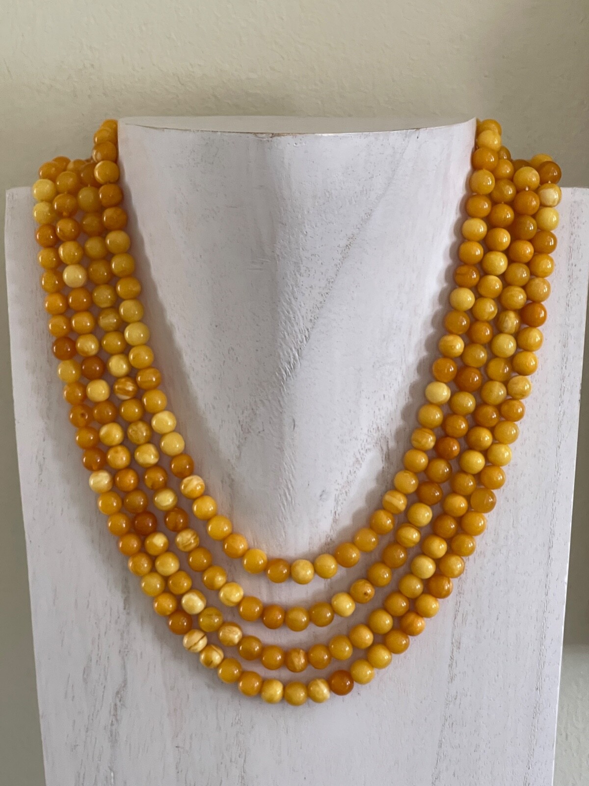 Vintage Impressive Authentic 4-Strand Natural Amber Beads Necklace 57 ...