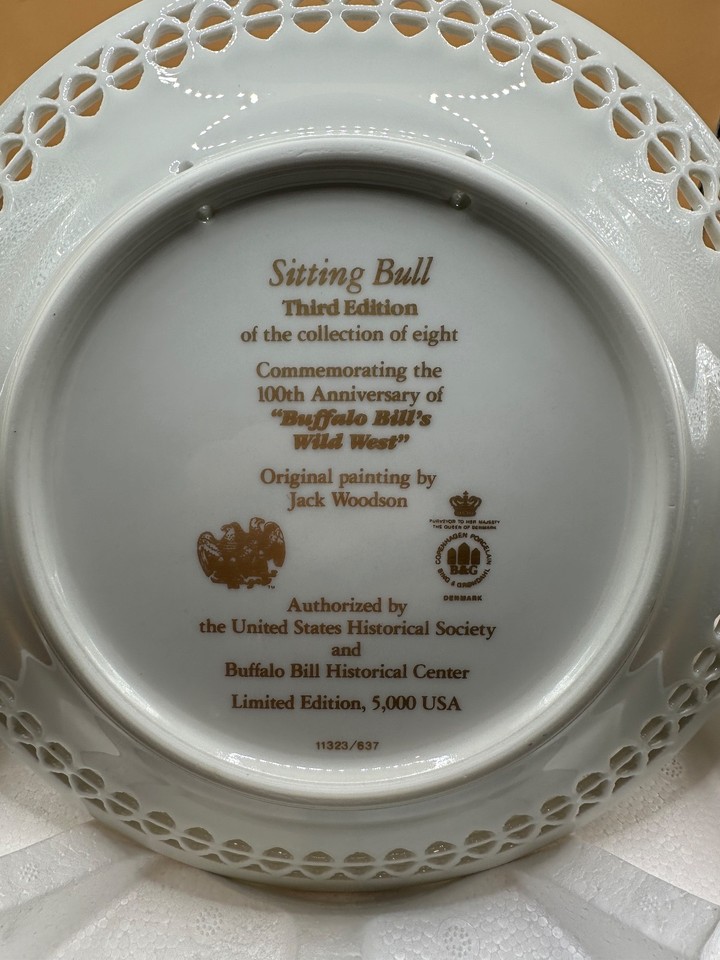 SITTING BULL Plate 100th Anniversary Buffalo Bill's Wild West Jack ...