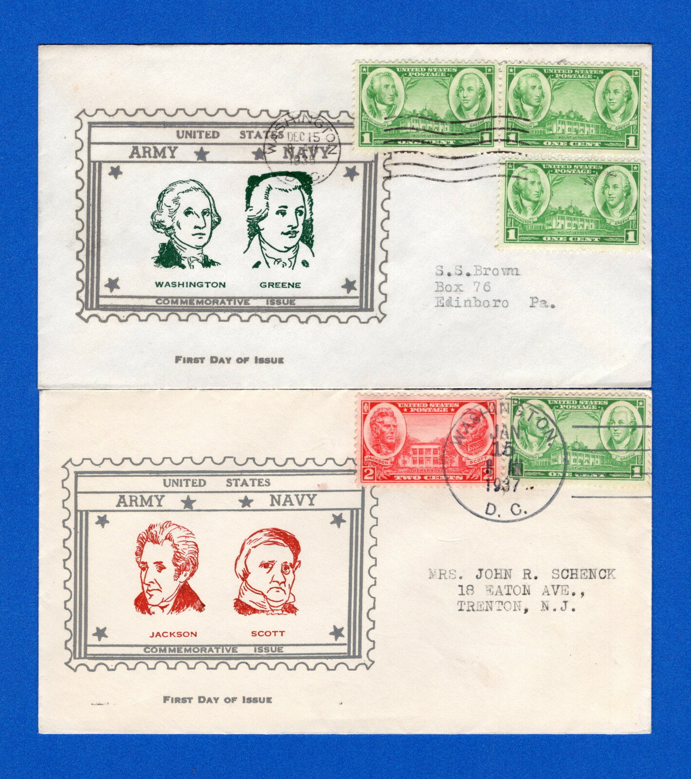 Scott 785-94 Army-Navy Set of Ten Lane First Day Covers Mellone #41 | eBay