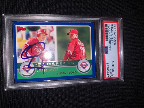 Signed CHASE UTLEY & GAVIN FLOYD 2003 Topps Phillies Rookie card #682 ...