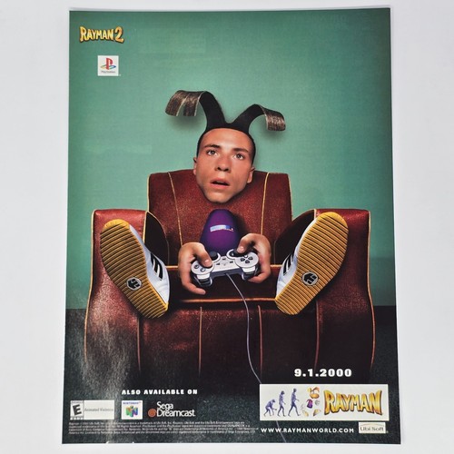 Rayman 2 Sony PS1 N64 Sega Dreamcast 9.1.2000 Print Ad/Poster Official ...