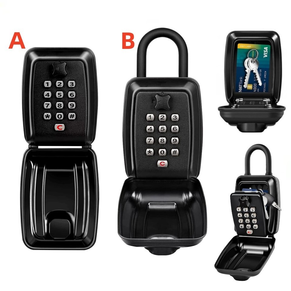 Key Lock Box Push Button Lockbox 12 Digit Combination Hanging Key Lock ...