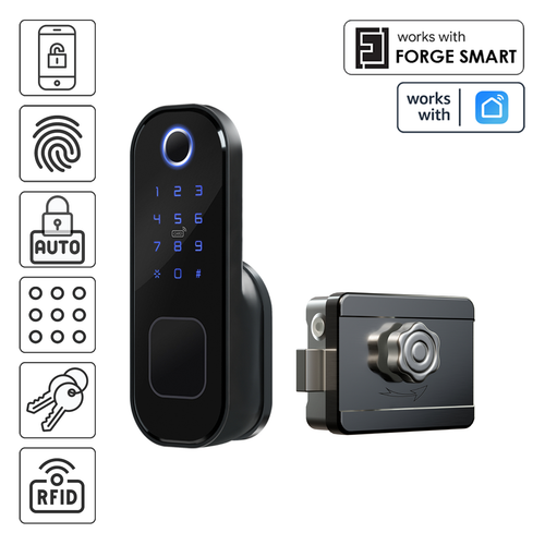 Smart Motorised Lock Deadlatch Rim IP55 Weatherproof Fingerprint ...