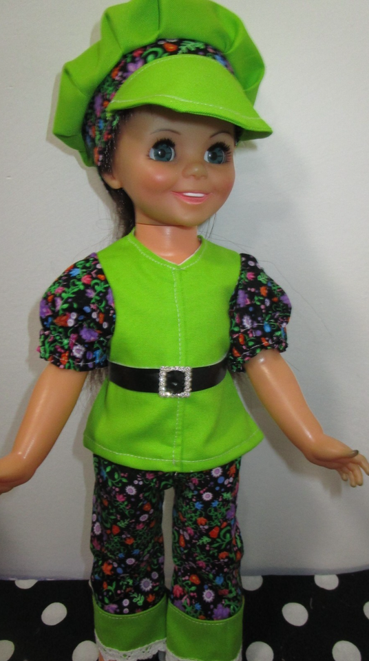 Groovy 15 " NO Doll Ideal Velvet Mia Green Black Floral Shirt Pants Hat ...