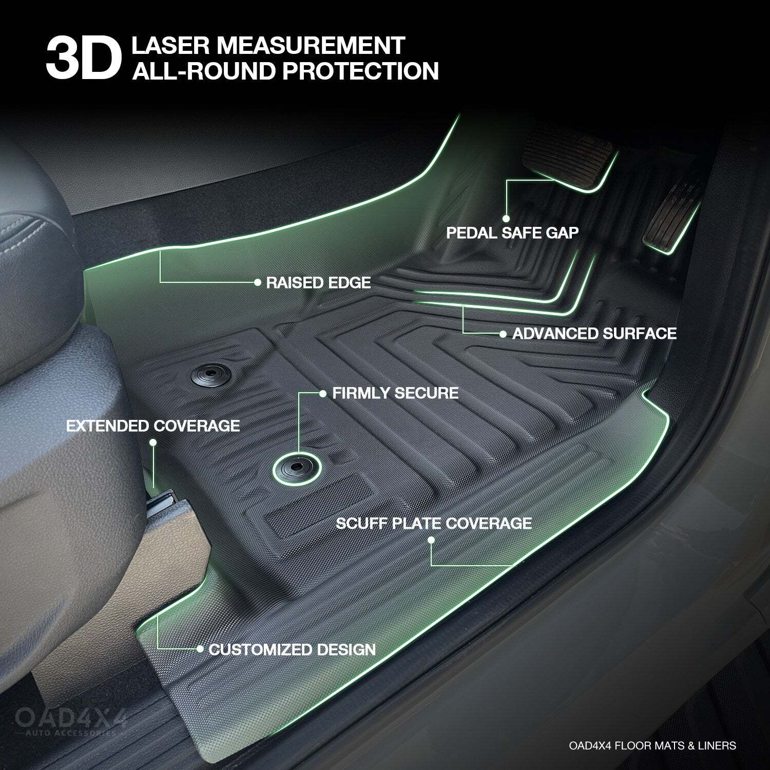 Floor Mats&Black Door Sills Protector For Amarok Dual Cab NF Series ...