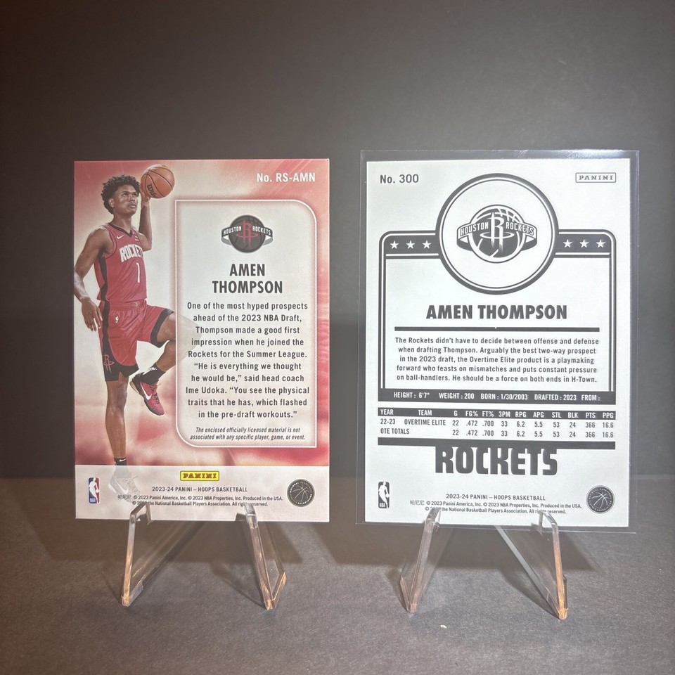 Amen Thompson 2023-24 NBA Hoops Rookie Patch Rise N Shine RC Houston ...
