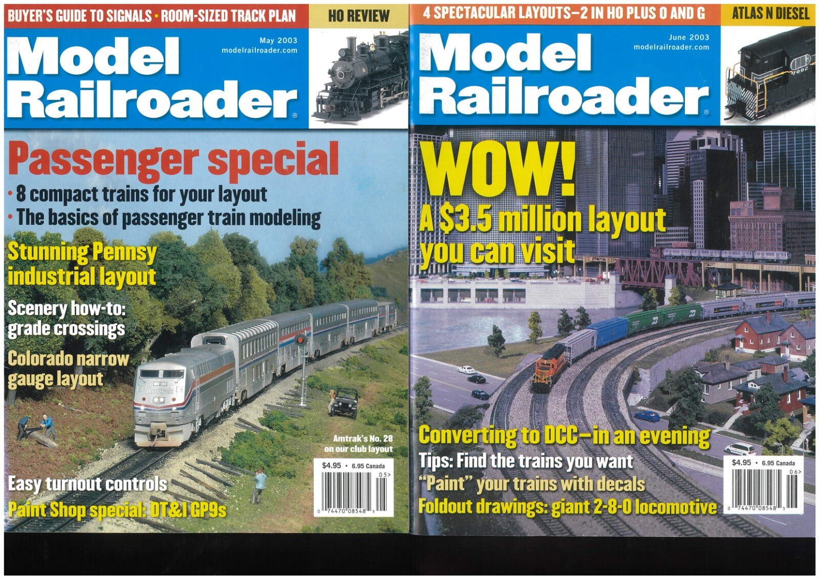 2003 MODEL RAILROADER Magazines - 6 different copies bundle 1st half ...