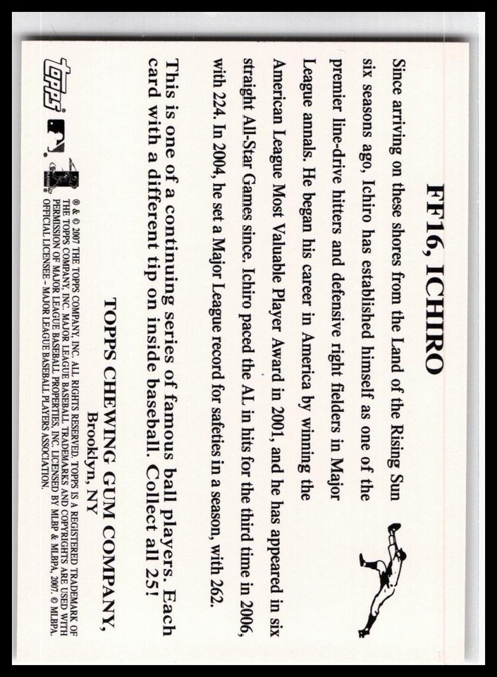 2007 Topps Flashback Fridays #FF16 Ichiro Suzuki | eBay