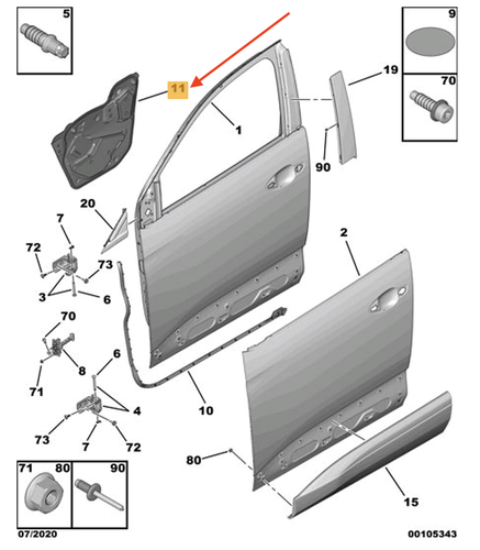 Joint de porte avant gauche PEUGEOT 3008 9811934880 Neuf d'origine | eBay